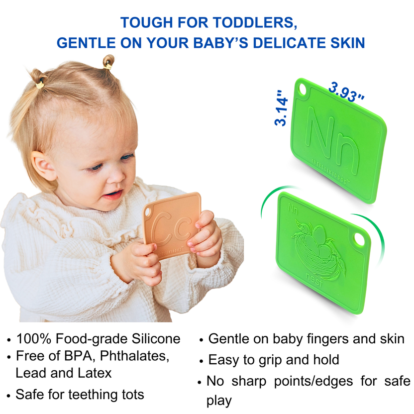 SiliABCs® Award-Winning Raised Food Grade Silicone Alphabet Flash Card ...